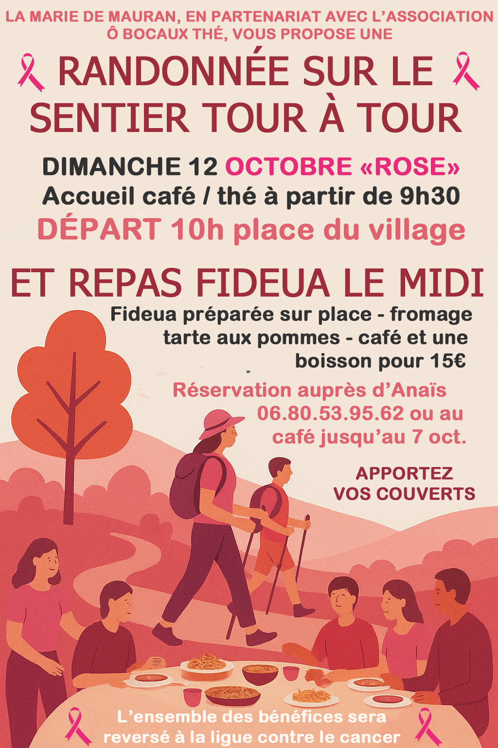 OCTOBRE ROSE MAURAN : RANDONNÉE SENTIER TOUR À TOUR ET FIDEUA À MIDI ...